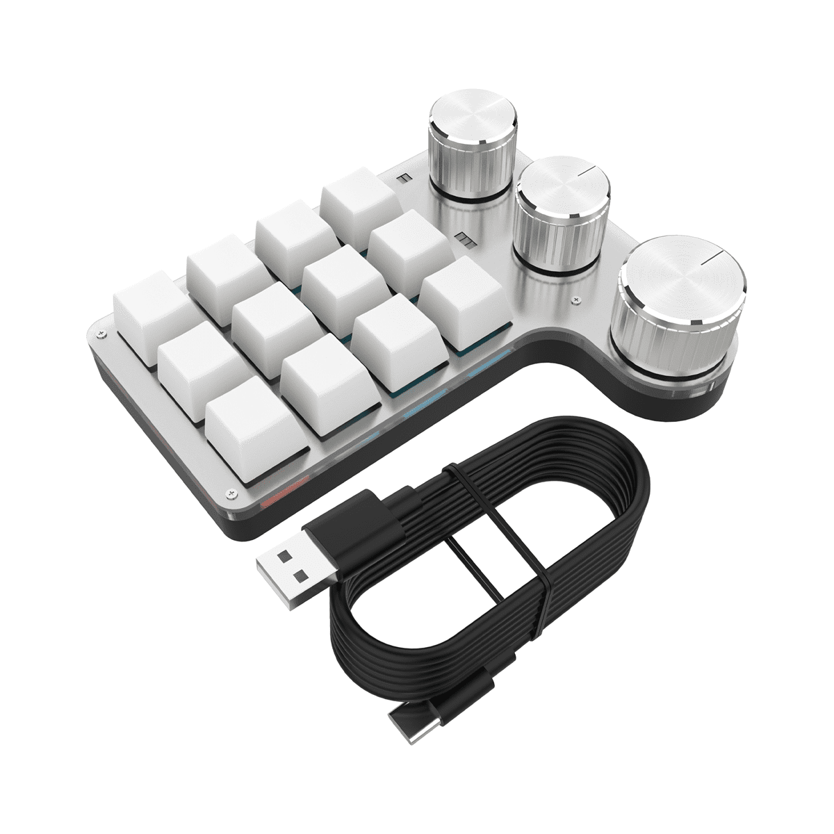 Teclado MecáNico DIY Programable RGB 12 Teclas 3 Perillas Teclado Macro ...