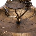 50*50*86cm Ancient Bronze Resin Bird Bath With Lotus Edge & Feeder Tray ...