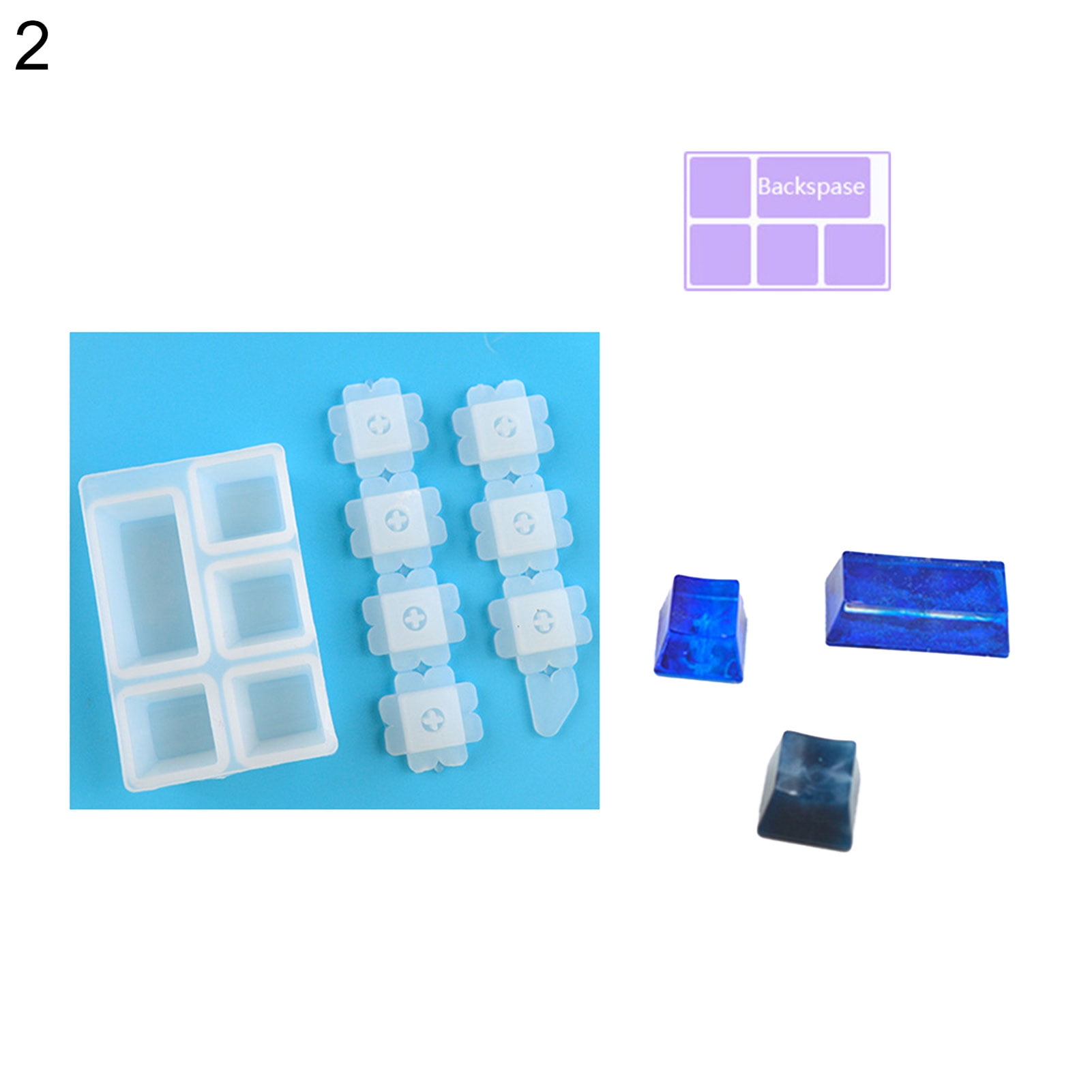 Keycap Molds Silicone kit, Handmade Crystal Resin Molds for Key Caps of ...