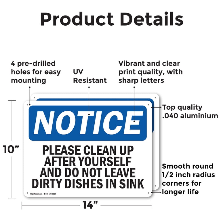 Clean Up After Yourself Sign Free Printable
