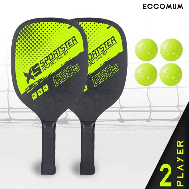 Eccomum Pickleball Rackets Set Pickleball Paddle Set of 2 Rackets and 4 ...