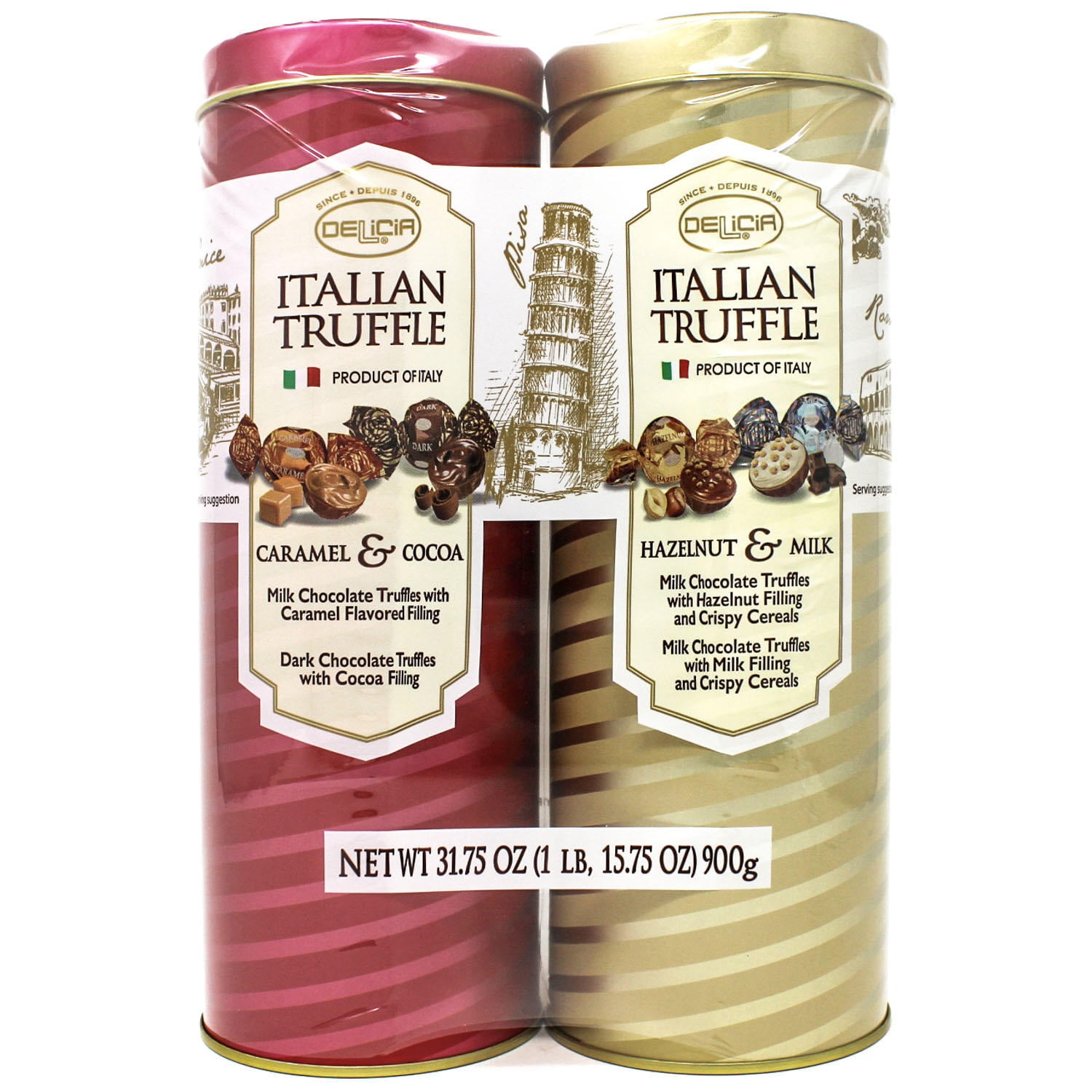 Delicia Fine Italian Chocolate Truffles, 2 Pack (31.75 Ounce Total ...