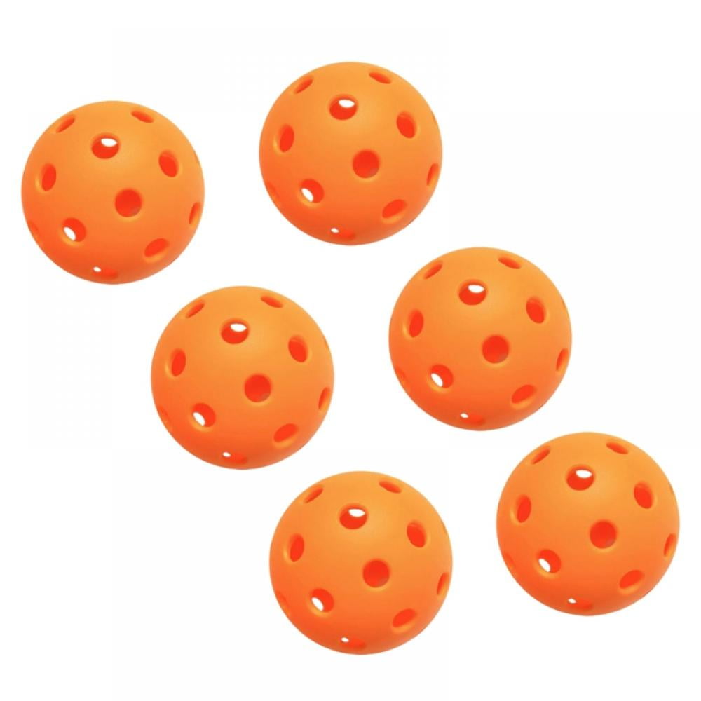 Indoor 40 Hole Orange Pickleball Balls Bright Orange Pickle Balls, 6 ...