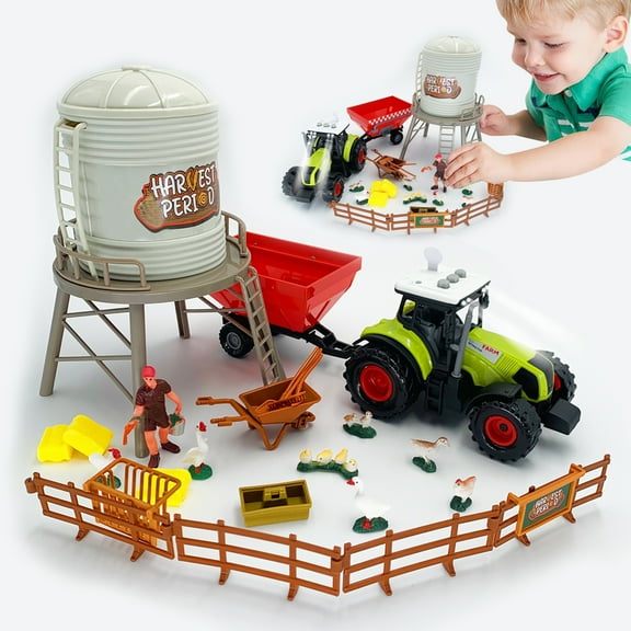 John Deere Toy Haying Set, 1:32 Scale with Tractor, Baler, Wagon - 15 ...