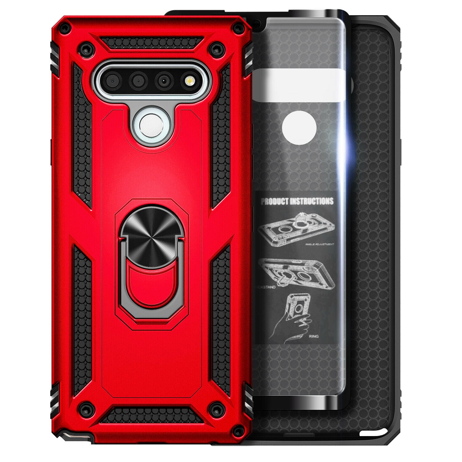 For LG K51 Case, LG Reflect with Tempered Glass Screen Protector (Full ...