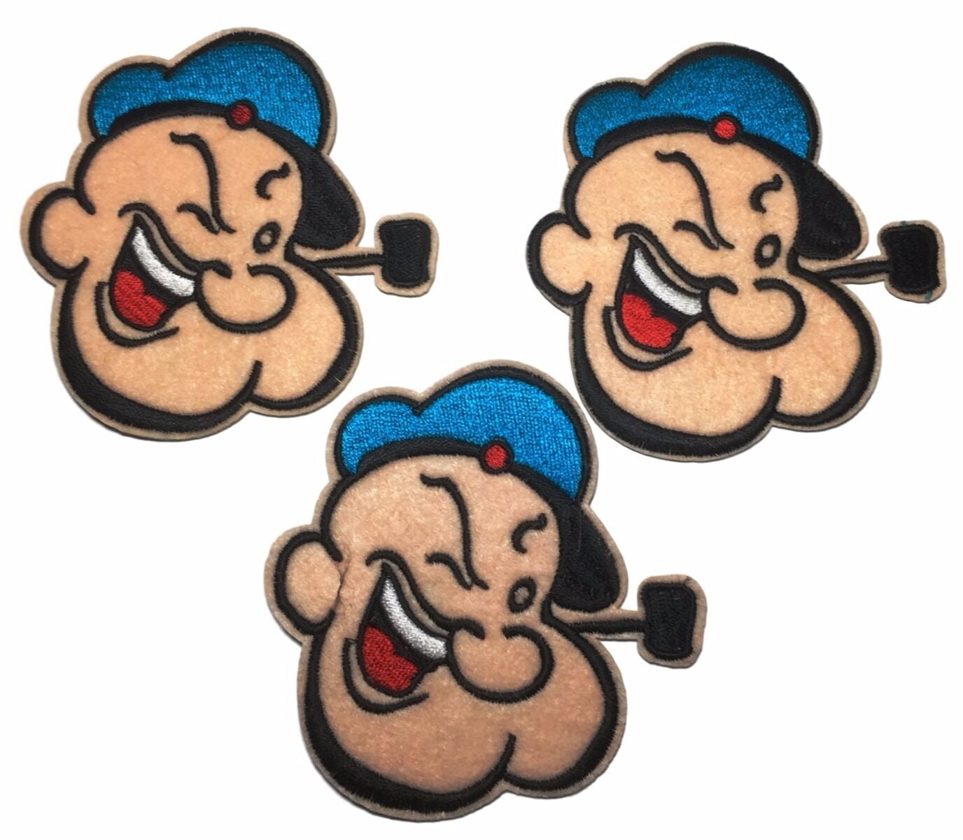 Popeye the Sailor Man Head Shot Embroidered Patch Set Of 3 Patches ...