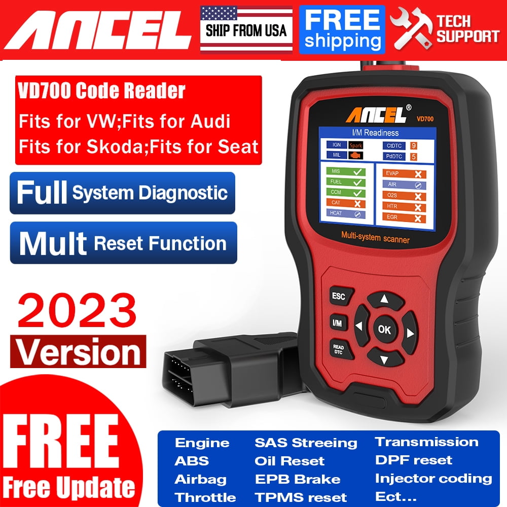 Ancel VD700 OBD2 Scanner for Volkswagen Audi VW Skoda Seat - Diagnostic ...