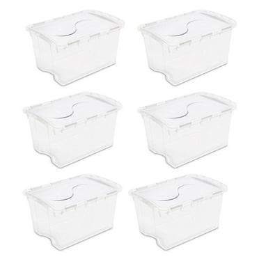 Hefty 32 Qt. Clear Storage Bin with Blue HI-RISE Lid - Walmart.com