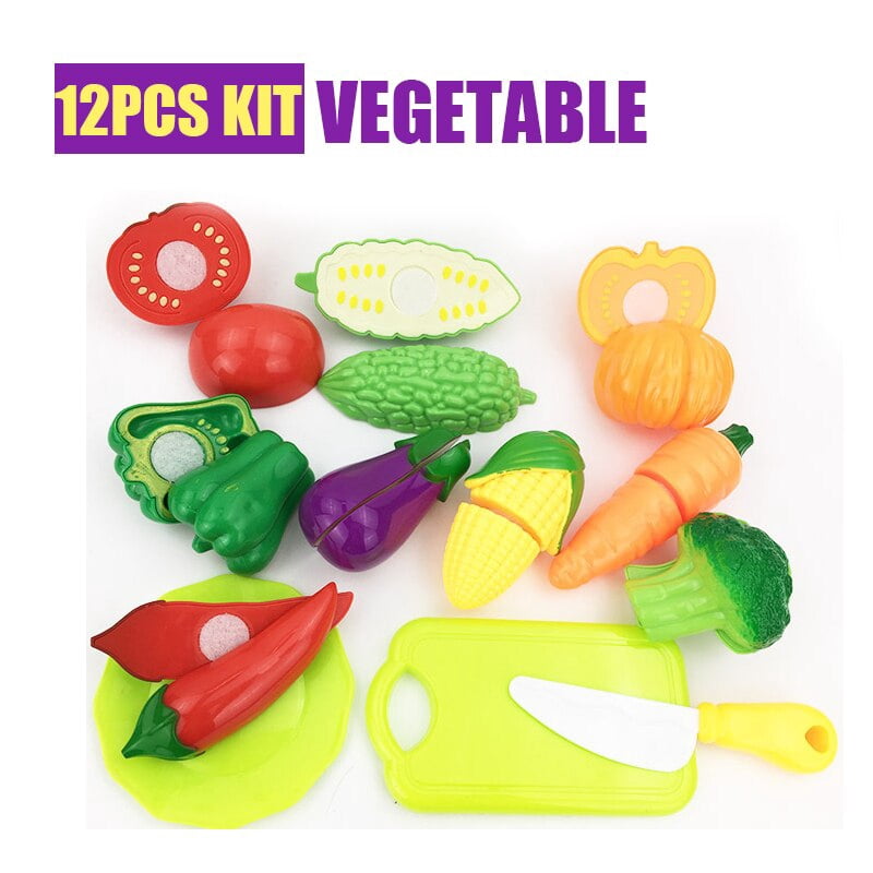Pretend Play Food Sets for Kids Kitchen Pizza Toy Food Cutting Fake ...