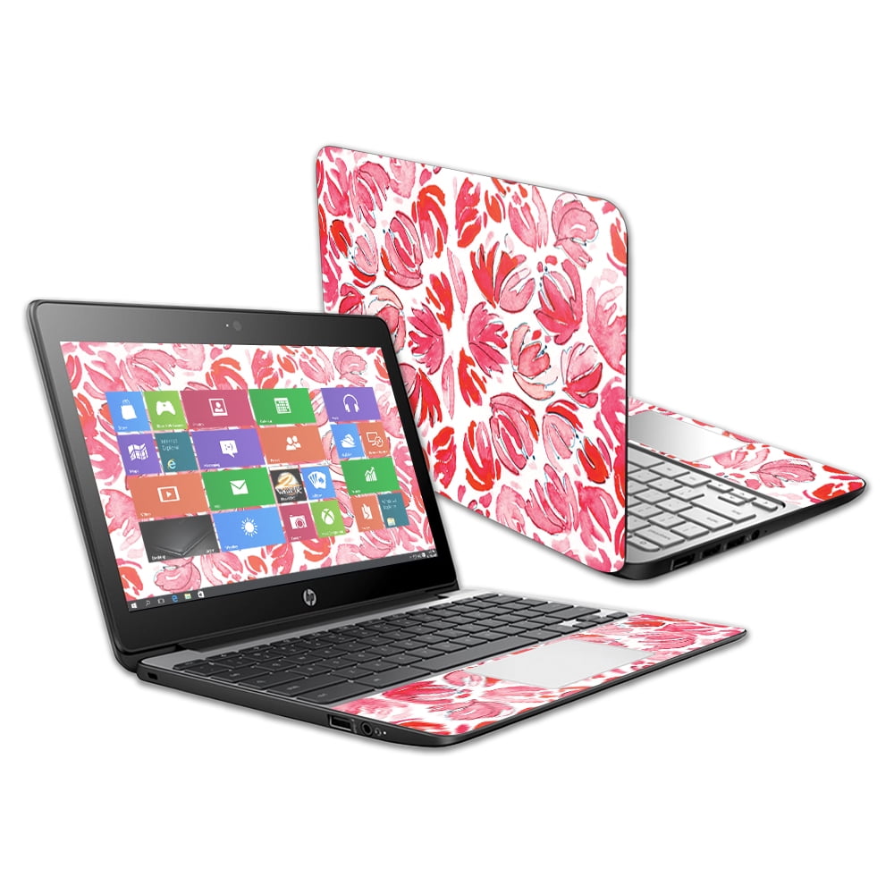 Skin Decal Wrap Compatible With HP Chromebook 11 G5 11.6" Red Petals ...
