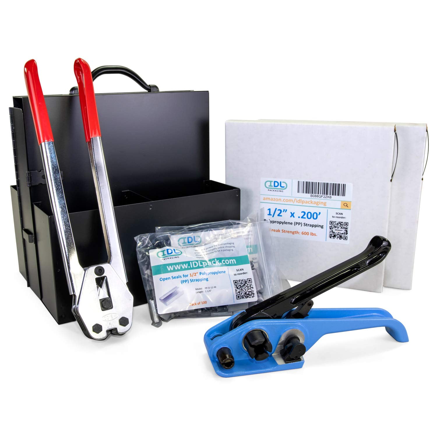 IDL Packaging 1/2" x 400 Portable Poly Strapping Kit, 600 lbs Break ...