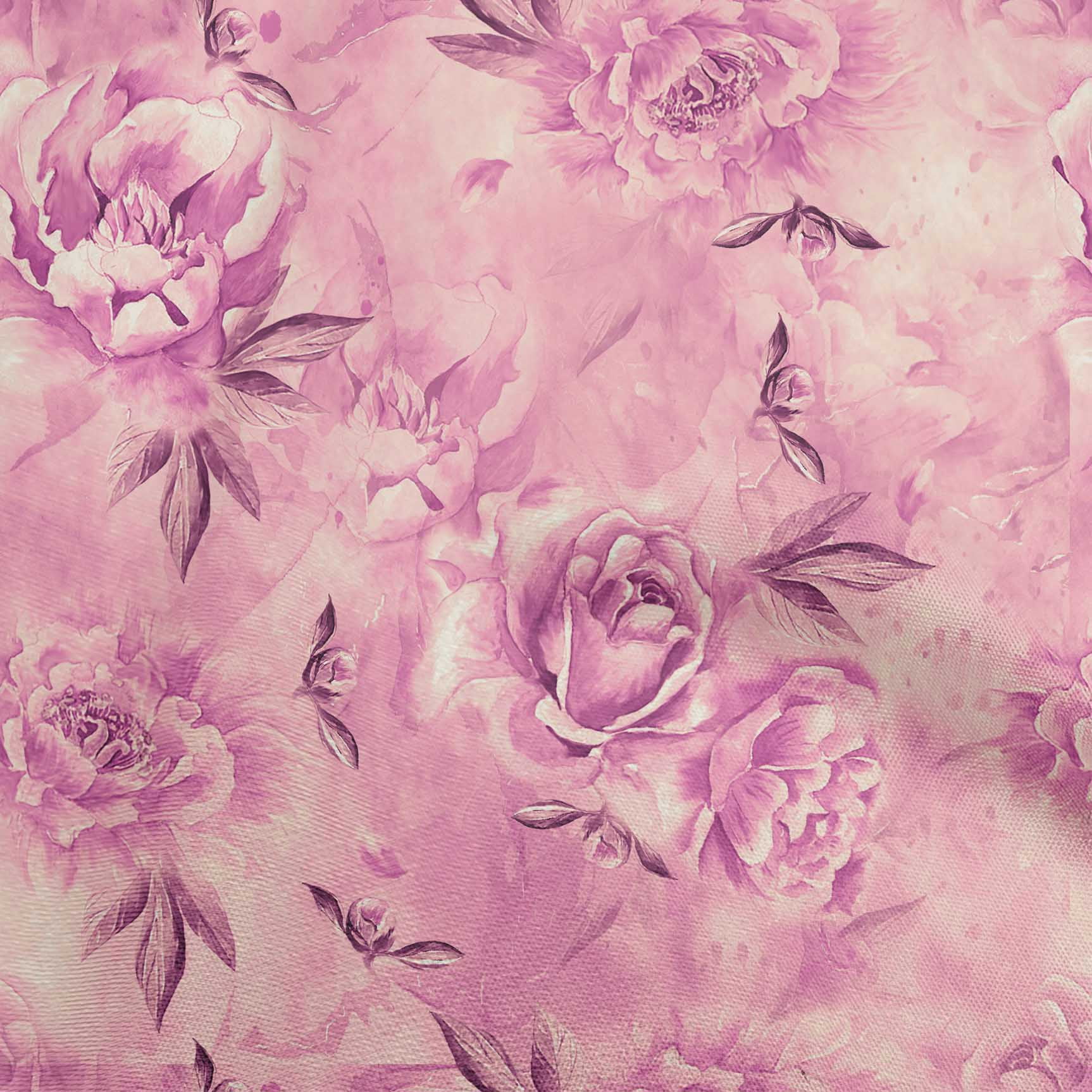 oneOone Silk Tabby Fuschia Pink Fabric Florals Dress Material Fabric ...