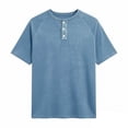 Cekizud T Shirts for Man Summer Washed Tiedye Henley Round Neck Short ...