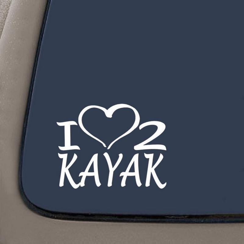 I Love to Kayak Decal | Kayak Life | White Vinyl Decal | 7.25" X 5.5 ...