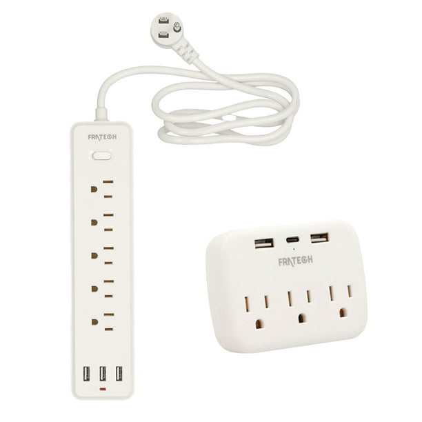 Kit dos multicontactos portátiles EL10 y L02 con entradas USB y C Fratech | Bodega Aurrera en línea