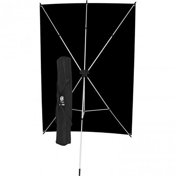 Westcott 5 x 7' Black X-Drop Backdrop Kit, with X-Drop Stand and Travel ...