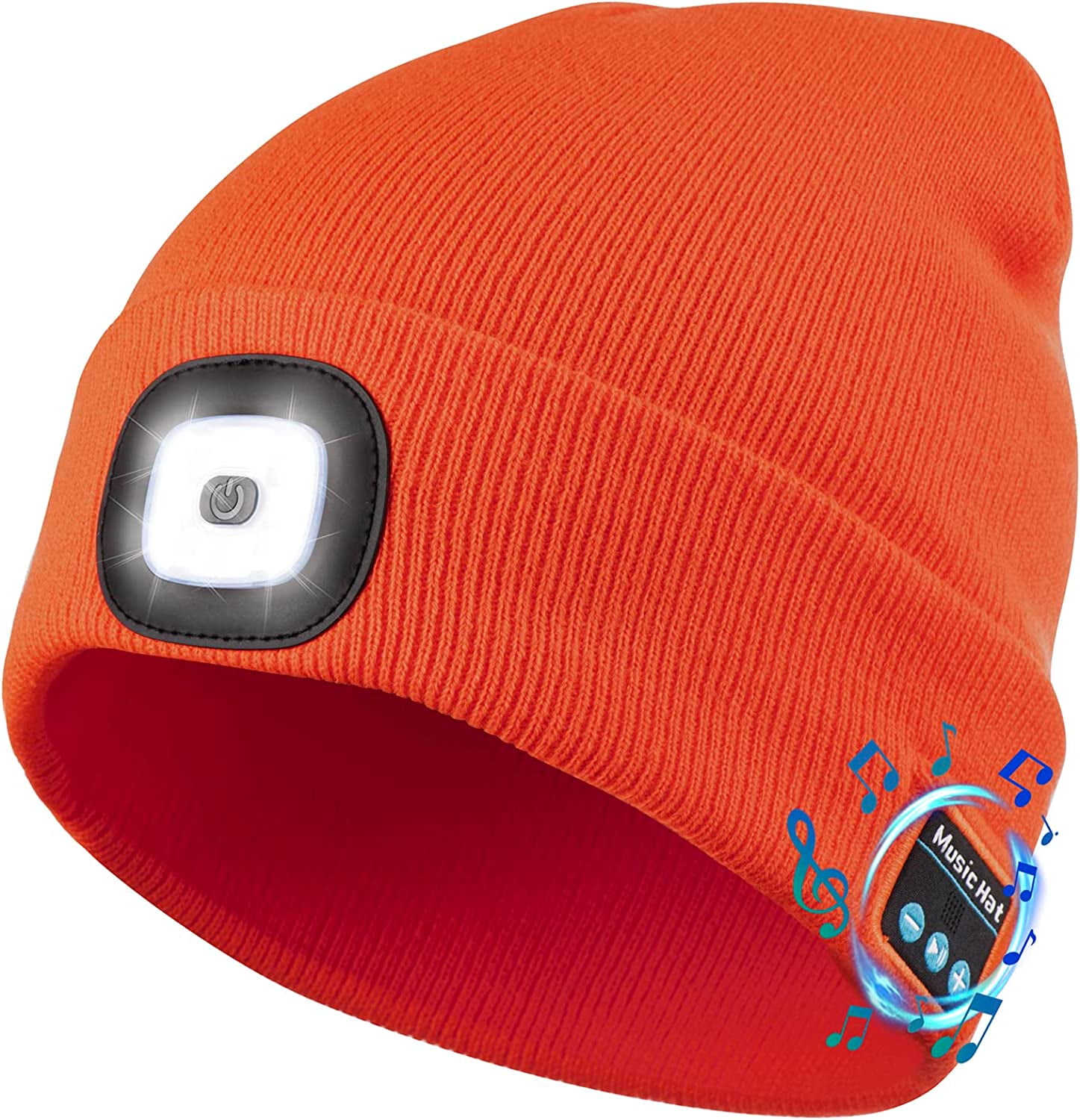 3 in 1 Unisex Bluetooth Beanie Hat LED Light Wireless Headphones Winter ...