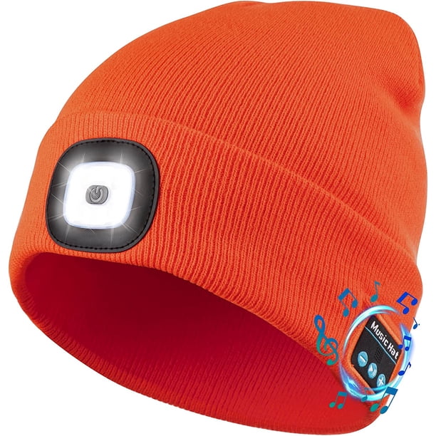 3 in 1 Unisex Bluetooth Beanie Hat LED Light Wireless Headphones Winter ...