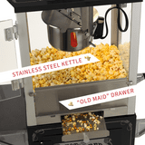 FunTime 8oz Tabletop Portable Popcorn Machine with Cart, Black/Silver ...