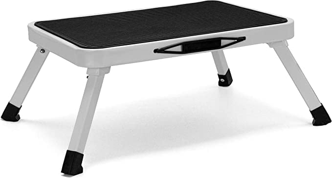 Brookstone, Foldable Step Stool with Non-Slip Surface, Portable, Easy ...