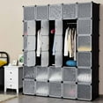 Topbuy 30 Cube Closet Cloth Shelves, Portable Wardrobe Bedroom Storage ...