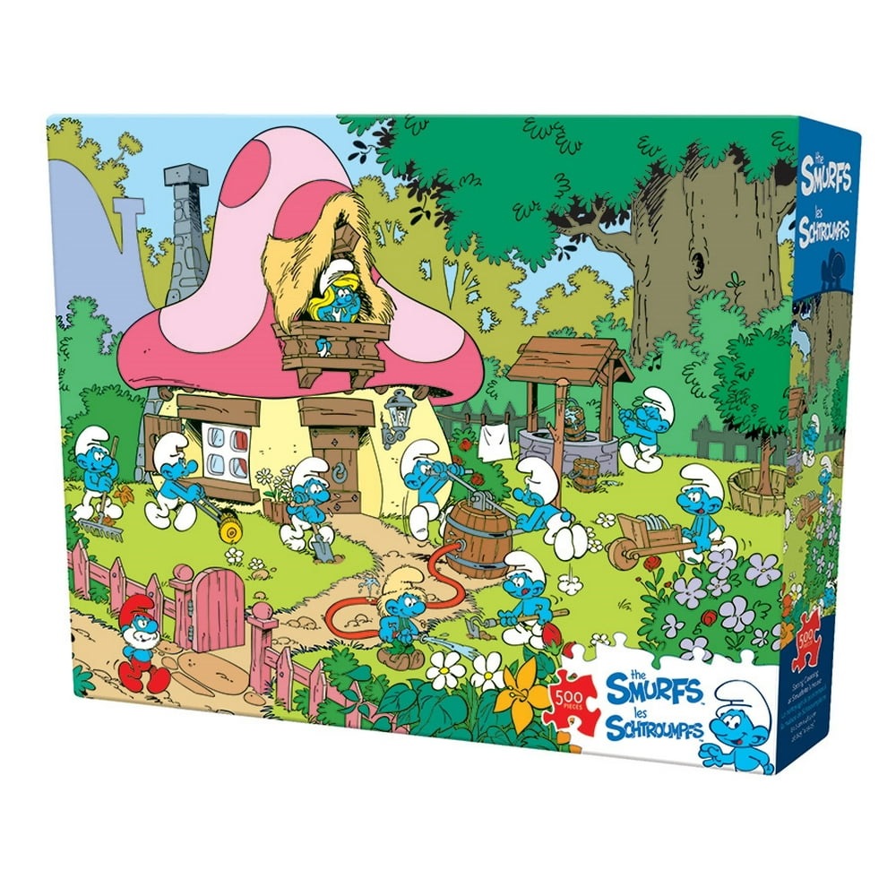 The Smurfs - Spring Cleaning at Smurfette's House - 500 Piece Family ...