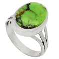 Blue Turquoise In Green Mohave - USA 925 Sterling Silver Ring s.9 ...