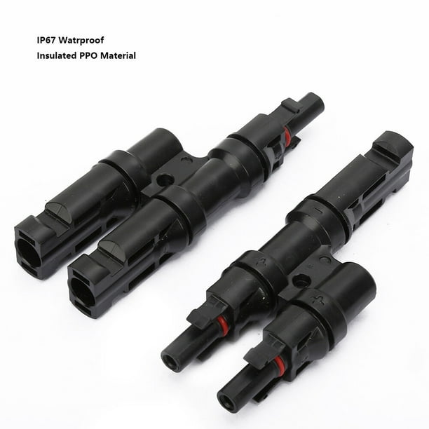 1 Pair Solar Branch Connectors T Type Branch Solar Panel Adapter ...
