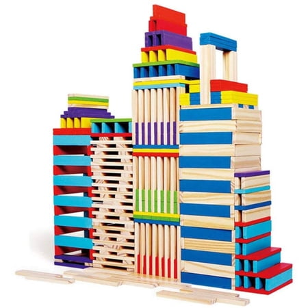 102 Pieces Building Blocks Stacking Game Wooden Construction Toys ...