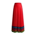 Arlun Plus Size Mexican Maxi Skirts for Women Elastic High Waisted ...