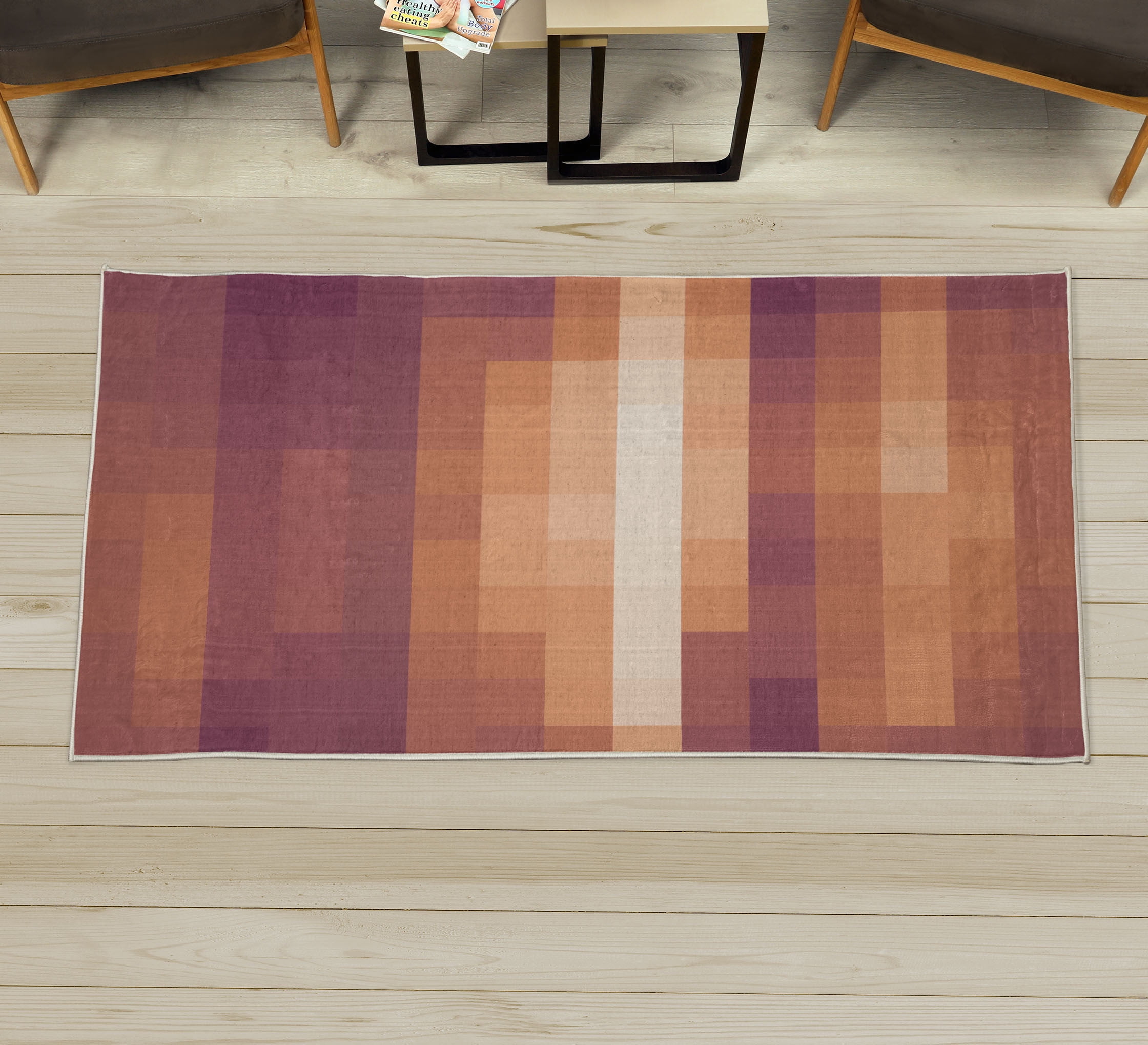 Palette Decorative Rug, Abstract Vortex Swirls and Shapes Pattern ...