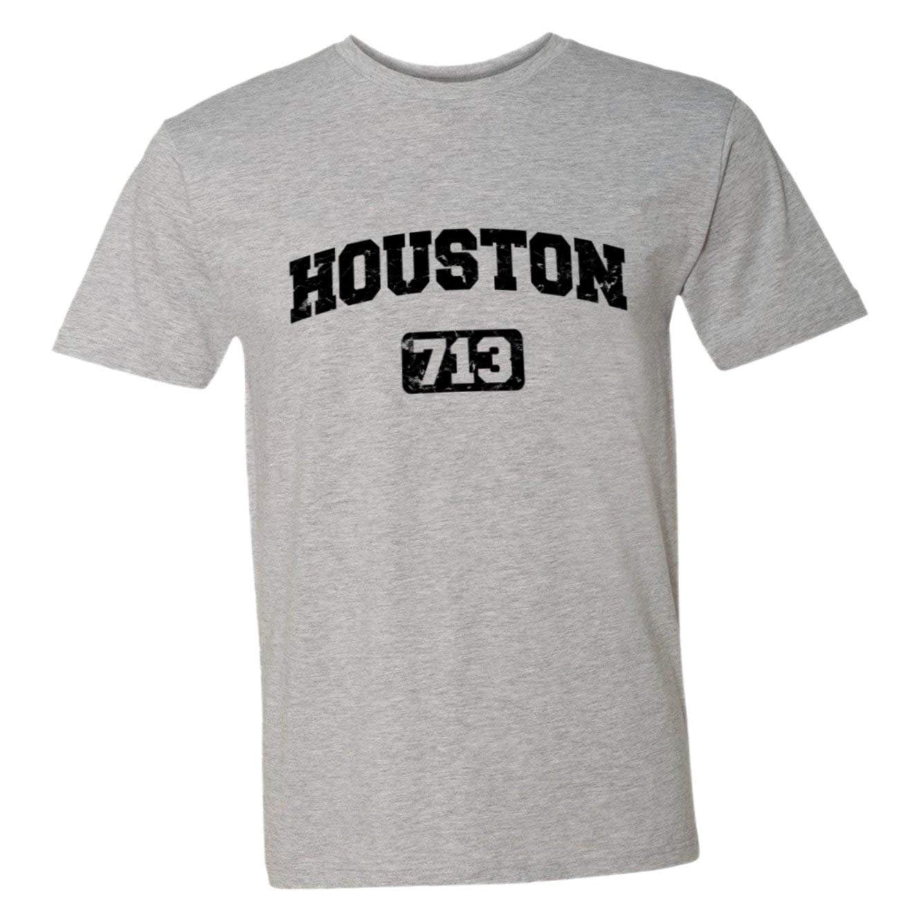 PleaseMeTees™ Mens Houston 713 Area Code Distressed HQ Tee - Walmart.com