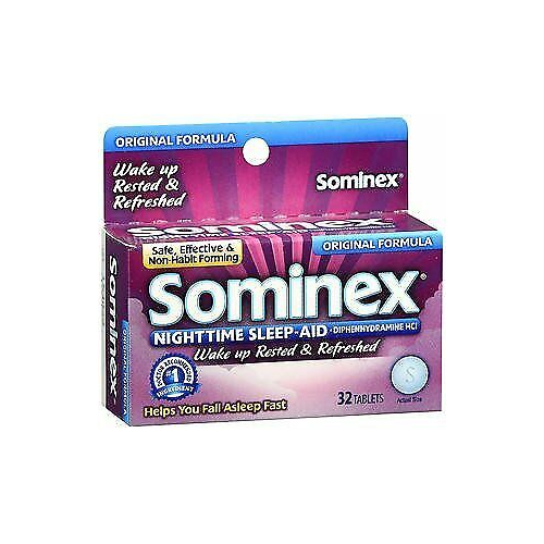 Sominex HCI Nighttime Sleeping Aid Wake Rested & Refreshed 32 ct, 3 ...