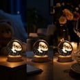 Astronaut Crystal Ball Night Light – Wooden Base LED Space Decor Lamp ...