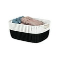 Simplify 2-Tone Decorative Large Storage Basket in Black - Walmart.com