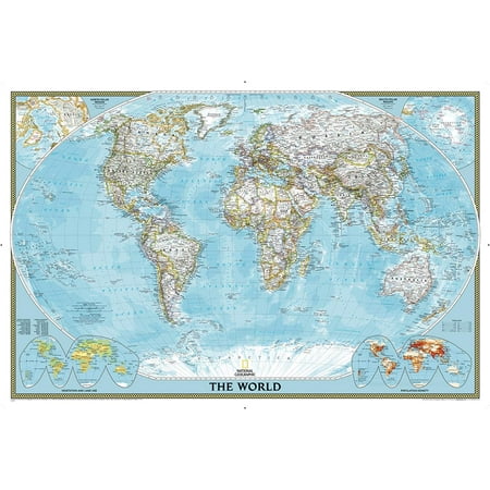 National Geographic World Classic Political Wall Map - 36 x 24 inches ...