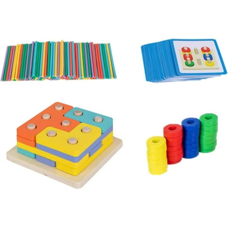 Children Mathe Counting Toy Arithmetic Rods Montessori Math Shapes ...