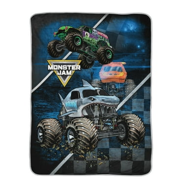 "Monster Jam Kids Plush Blanket - 62""x90"", Grave Digger Throw, 100% ...