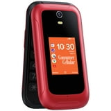 Consumer Cellular Iris Flip Phone, 8GB, Red with Camera - Walmart.com
