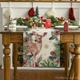 Christmas Table Runner and Kitchen Mats Set with Deer Tree Snowflakes ...