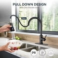 Black LED Kitchen Faucet with Pull Down Sprayer, High Arc Single Handle ...