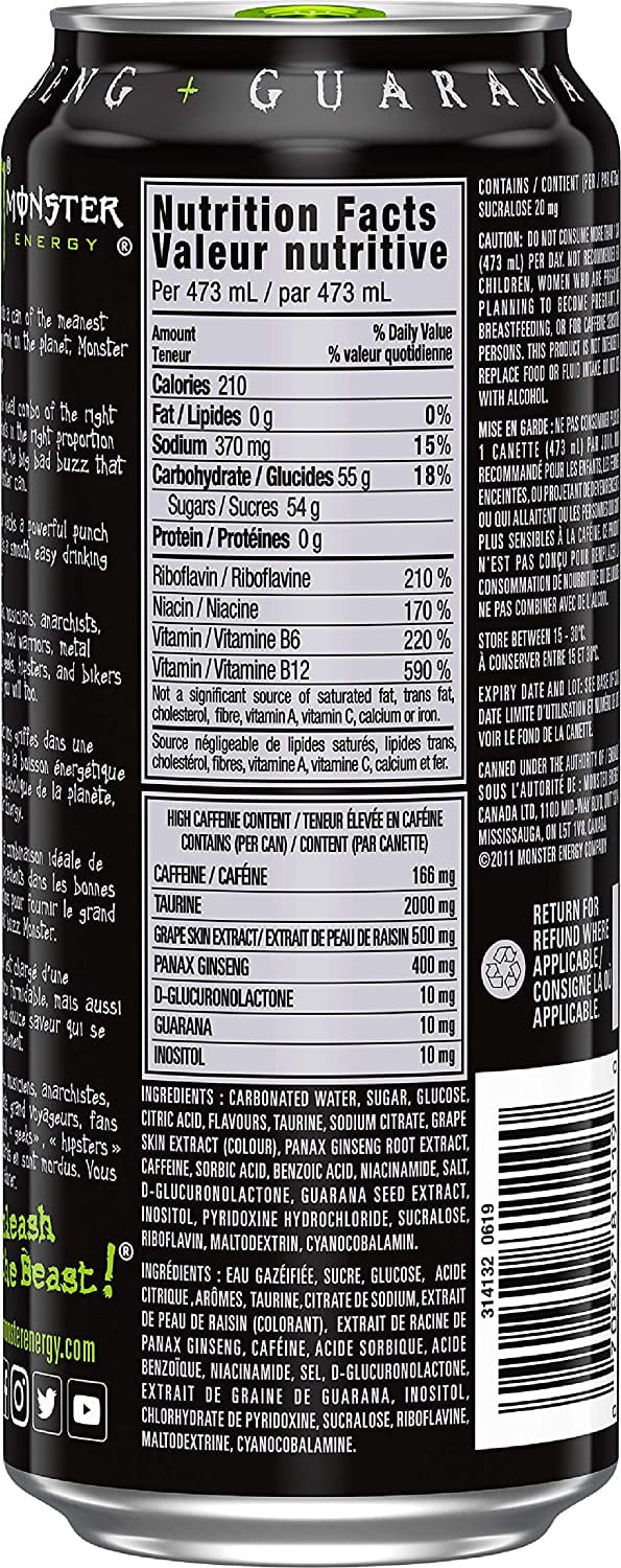 Monster Energy Drink Ingredients