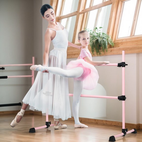Costway 51'' Portable Freestanding Stretching Dancing Ballet Bar with 4 ...