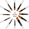 2Set/24pcs Pearl White Angled Paintbrush Set ,Angular Paint Brushes ...