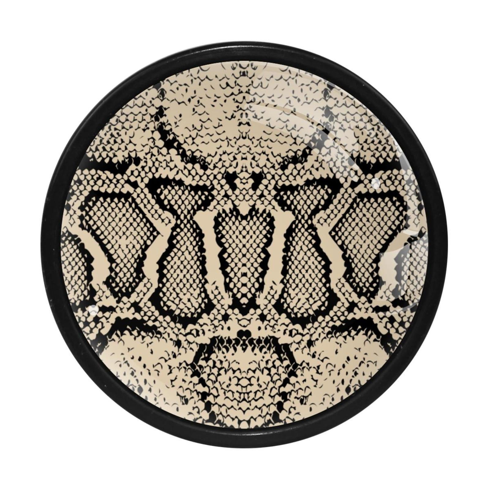 4 Pcs Black White Snake Knobs for Kitchen Cabinet Cupboard Dresser ...