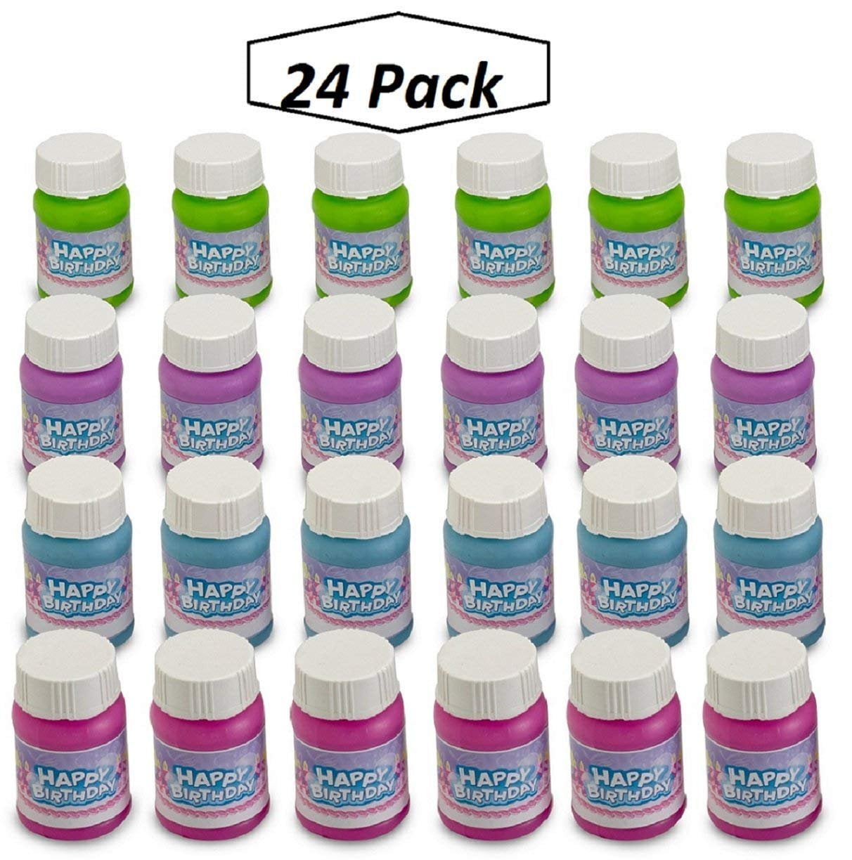 Kidsco Happy Birthday Bubbles Assorted Color Mini 1 Oz Bubble Bottles ...