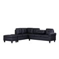 Kayto Inc 97" Modern And Contemporary Fabric 3-Piece Sectional Sofa ...