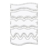 S SERENABLE 5 Pieces Wave Edge Rulers Quilting Rulers Cutting Rulers ...