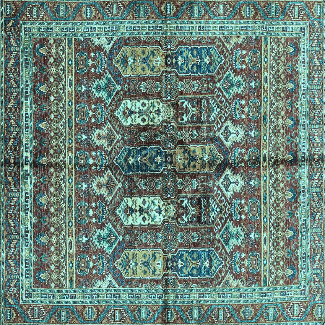 Ahgly Company Indoor Square Abstract Light Blue Modern Area Rugs, 4 ...