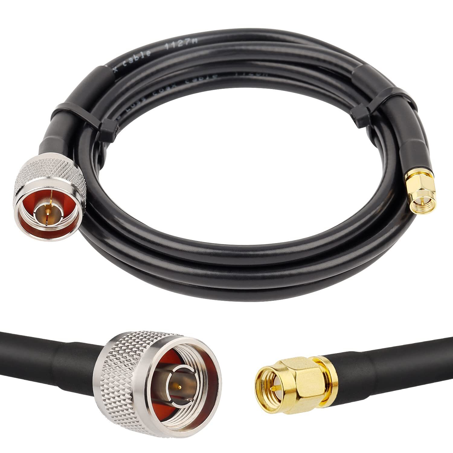 MOOKEERF N to SMA Cable, 6ft N Male to SMA Male Coax Cable, 50 Ohm SMA N Cable KMR240 SMA to N ...